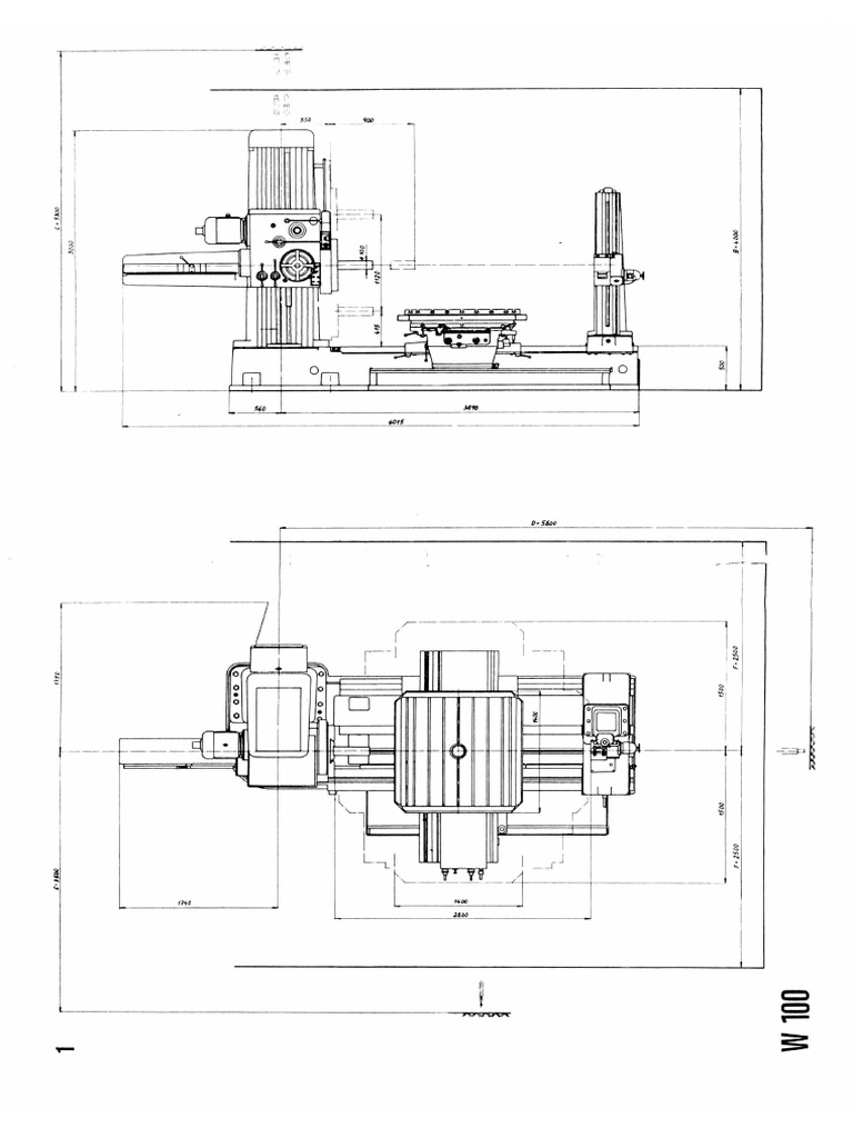 TOS W100 Layout & Foundation Drawing | PDF