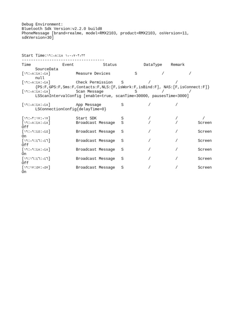 Bluetooth SDK Debug Log | PDF | Technology & Engineering