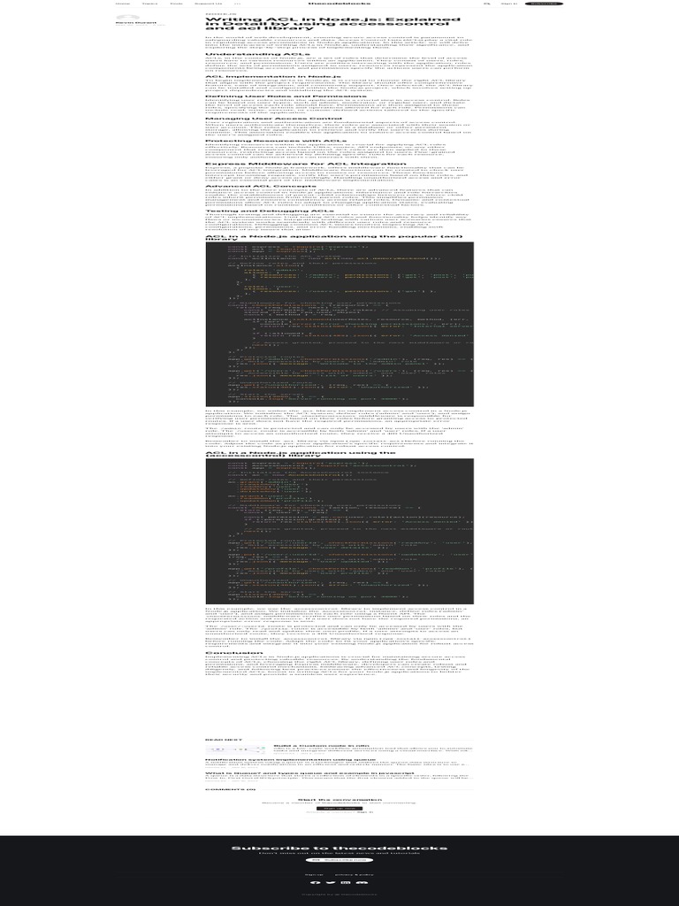 Thecodeblocks Com Acl In Nodejs Explained Pdf Access Control User Computing