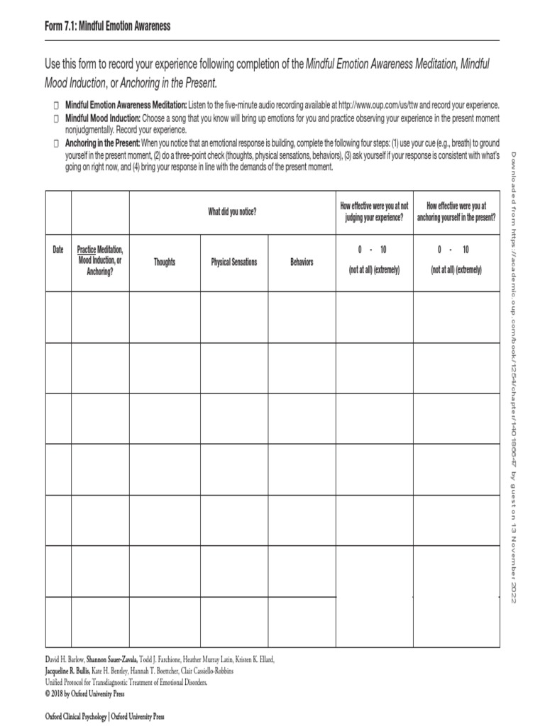 Mindful Emotion Awareness Meditation | PDF