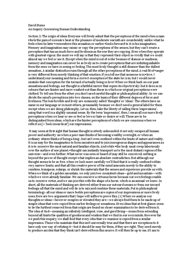 David Hume | PDF | Thought | Idea