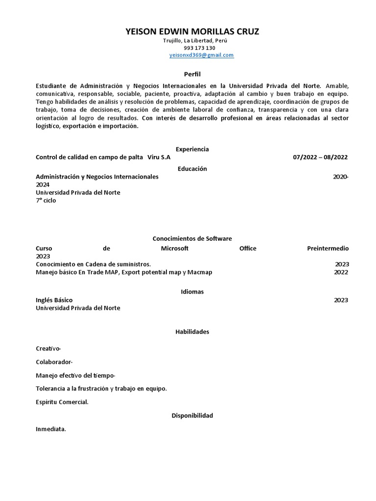 CV - Yeison Edwin | PDF