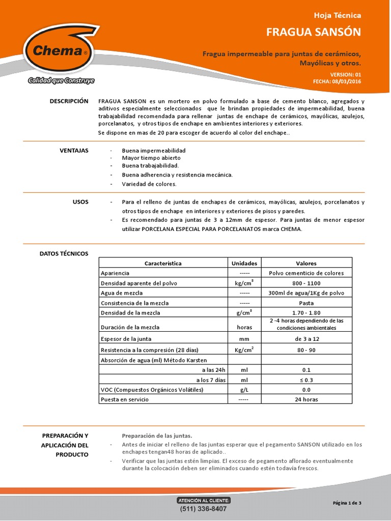 HT Fragua Sanson v01 Chema | PDF | Agua | Cerámica