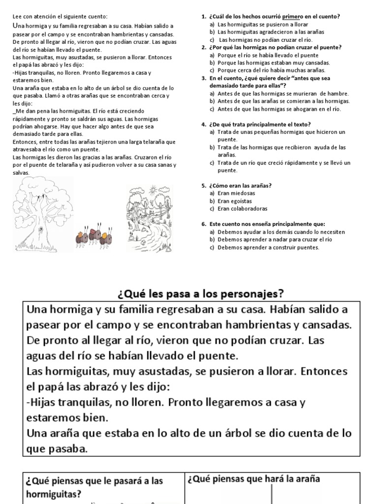 Cuento de Las Hormigas y Campesino | PDF