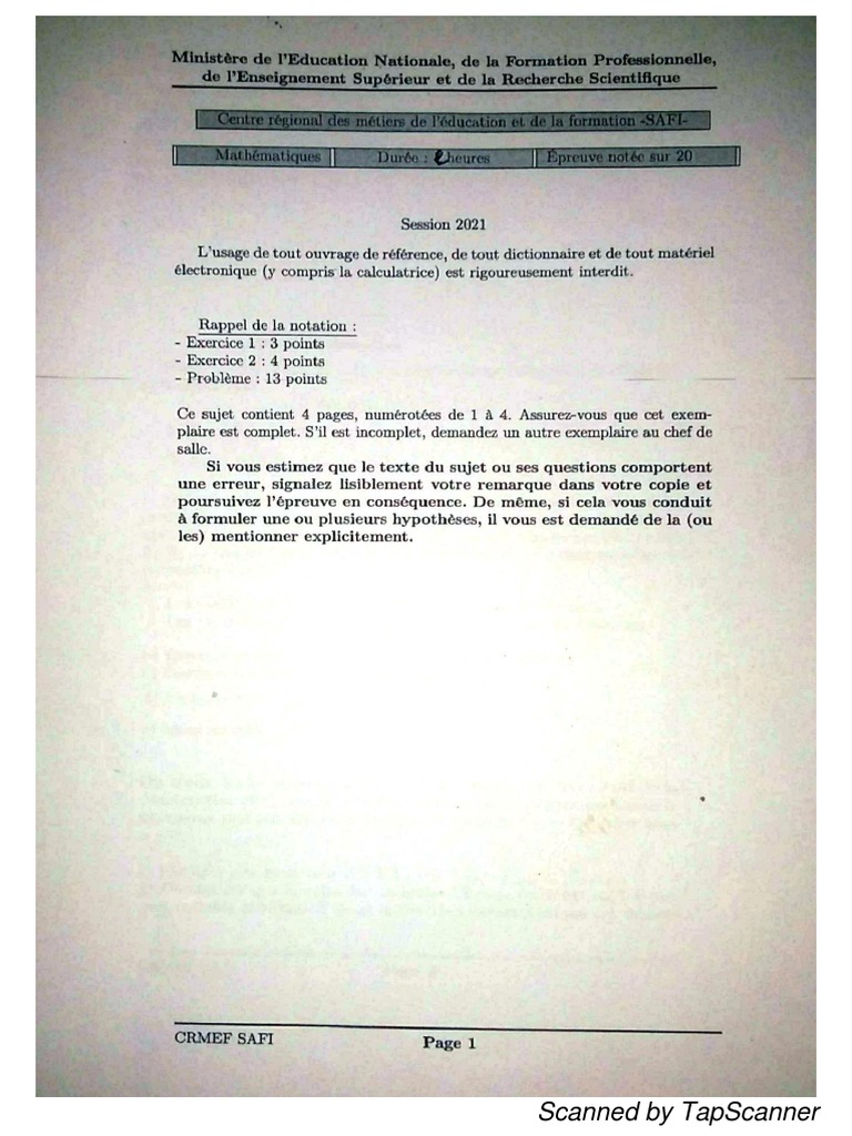 Examen CRMEF | PDF