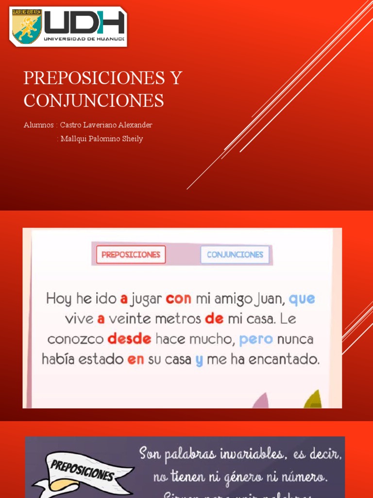 Preposiciones y Conjunciones | PDF