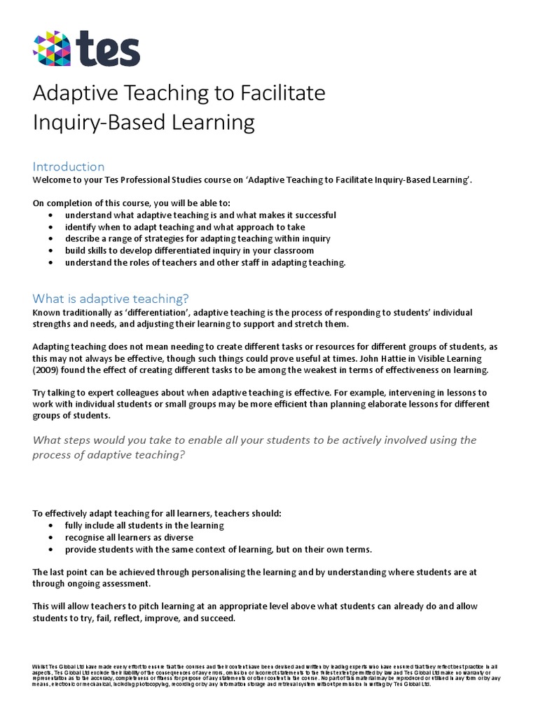 Understanding Adaptive Teaching | PDF | Learning | Inclusion (Education)