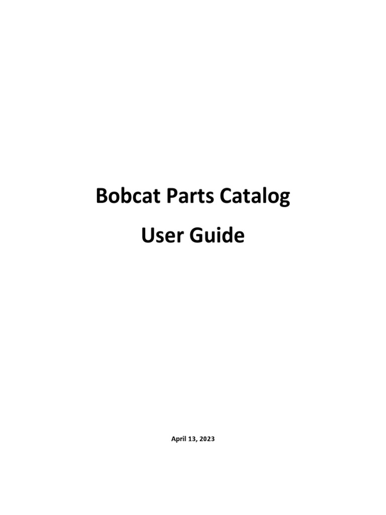 Bobcat Public Parts Catalog User Guide | PDF | Button (Computing) | Icon (Computing)
