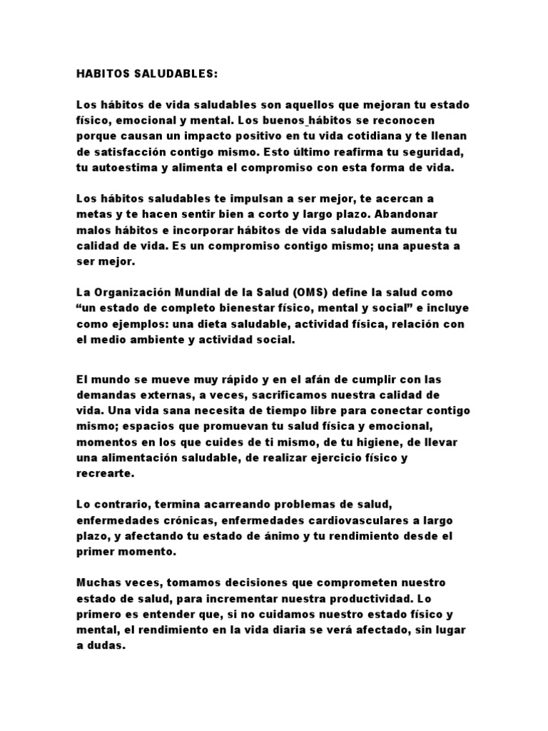 HABITOS SALUDABLES | PDF