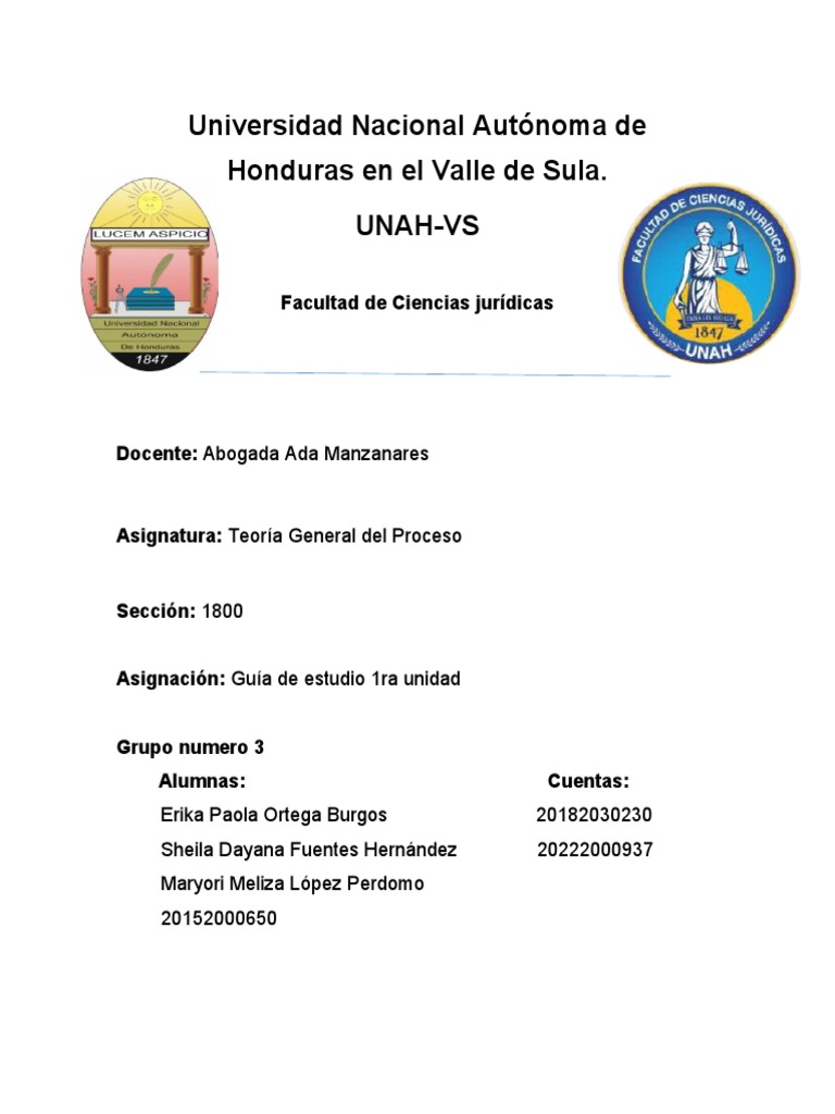 Guia de Estudio 1 Unidad | PDF | Jurisdicción | Ley procesal