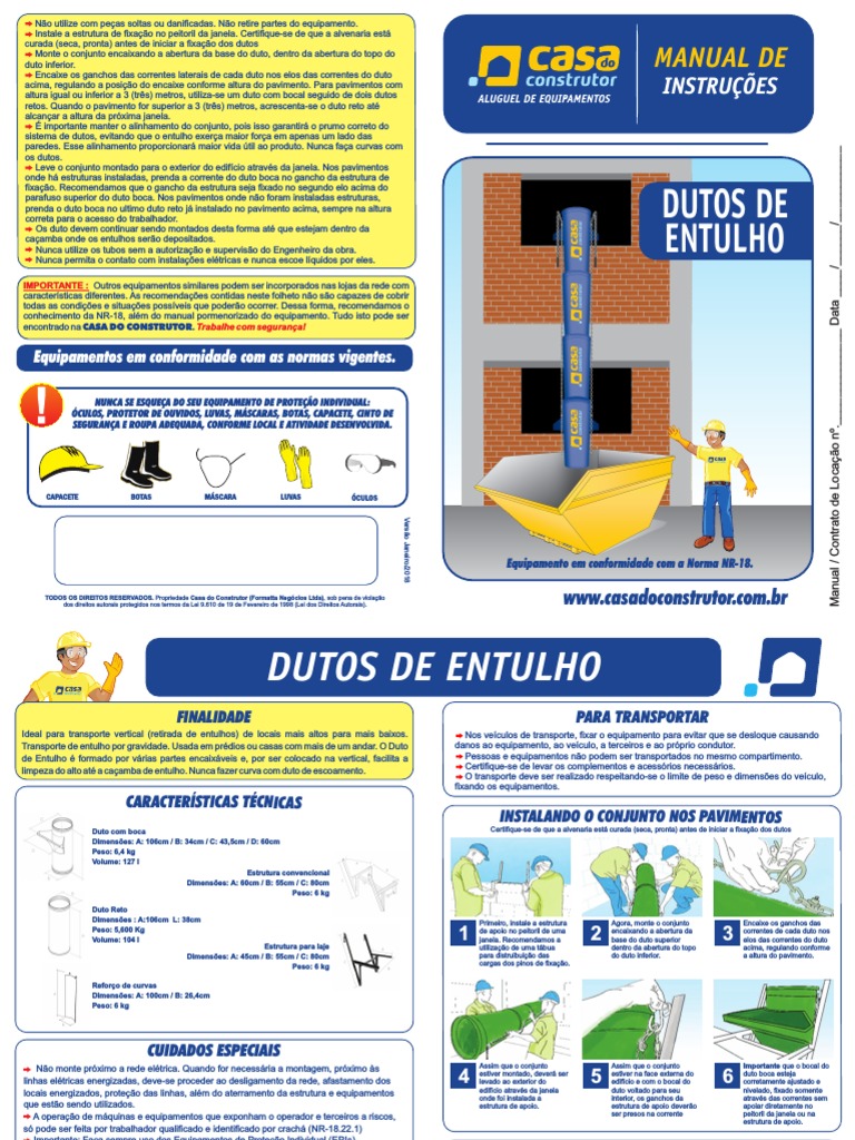 Manual de Instalação de Dutos de Entulho | PDF