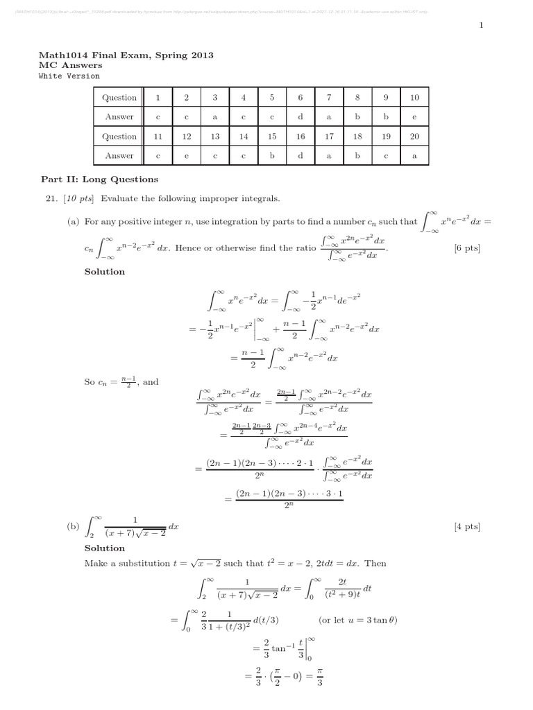 MATH10142013sfinal I0zepet 11208 | PDF | Real Analysis | Mathematical Concepts