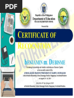 Certificates - Mr. & Miss Intramurals - Recognition | PDF