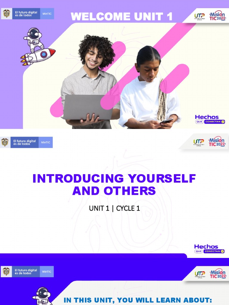 UNIT 1_ INTRODUCING YOURSELF AND OTHERS_ciclo1 | PDF