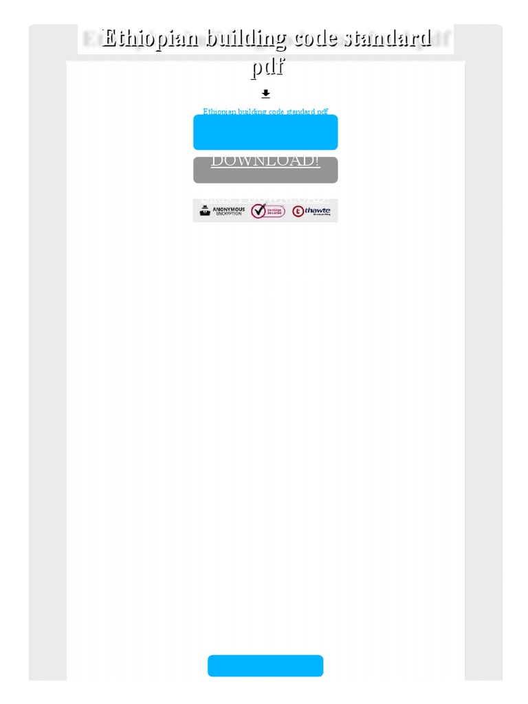 Ethiopian Building Code Standard PDF | PDF