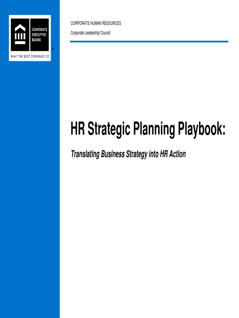 CLC HR Strategic Planning Playbook | PDF | Strategic Management ...
