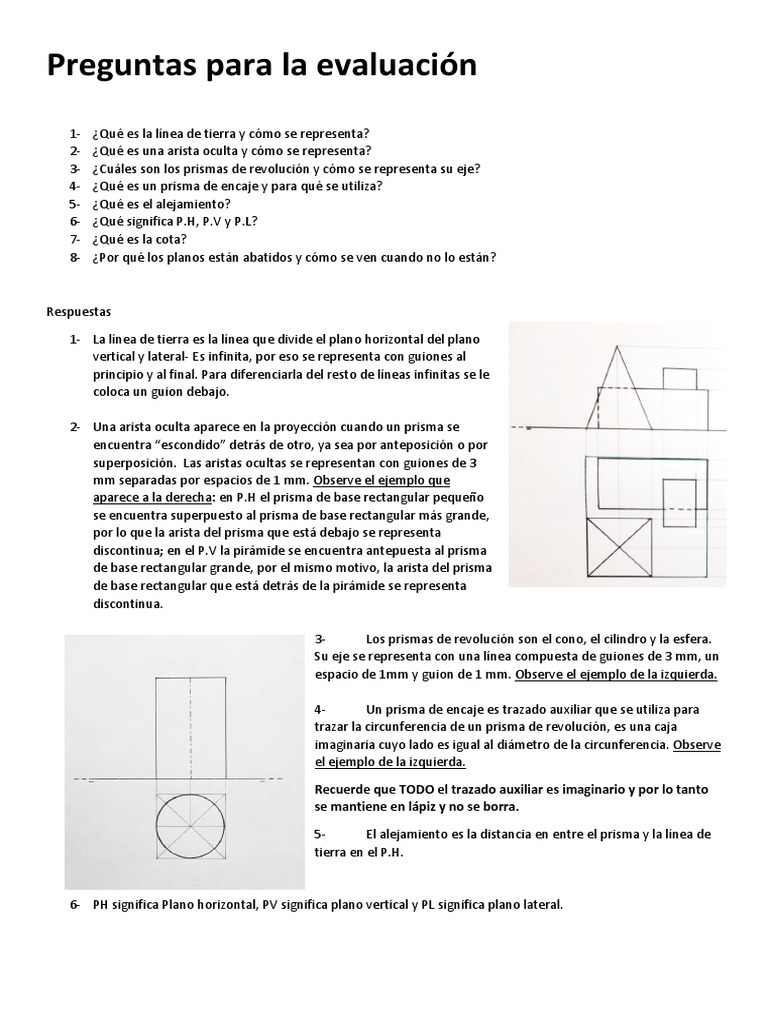Preguntas+para+la+evaluación-+Proyecciones | PDF | Formas geométricas | Geometría euclidiana