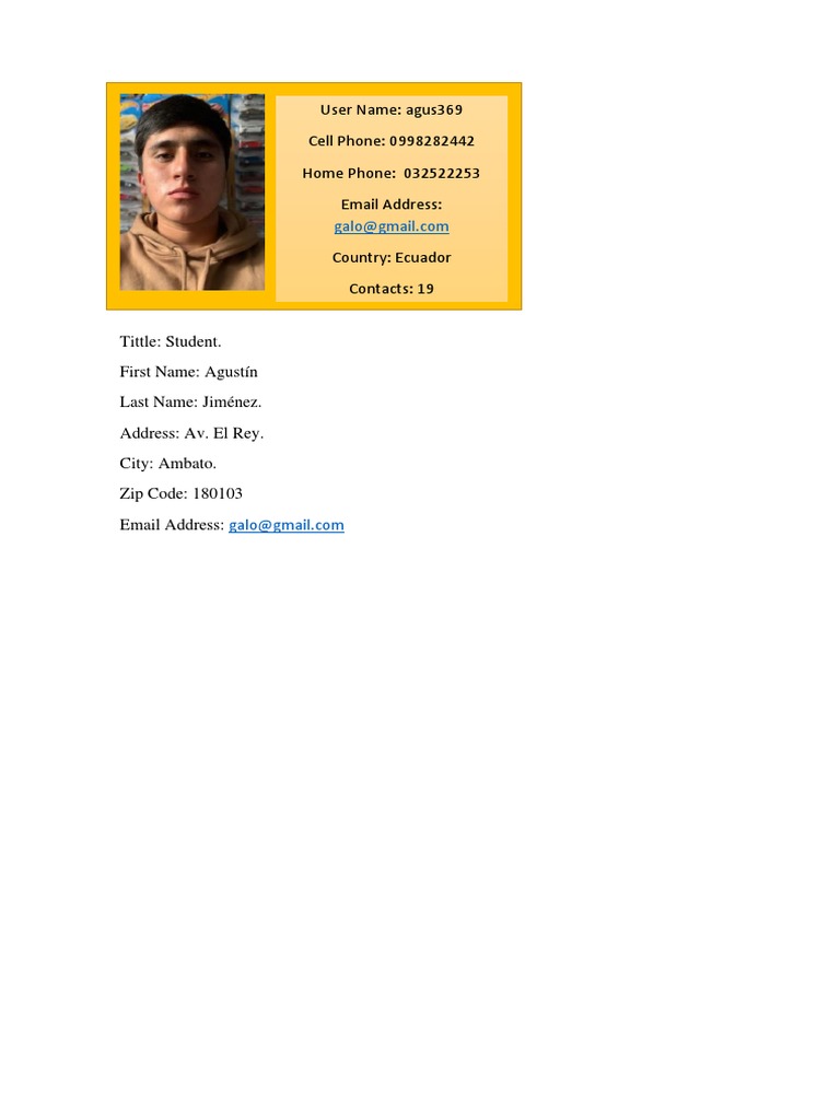 Personal Information | PDF | Social Science | Mystery, Thriller & Crime ...