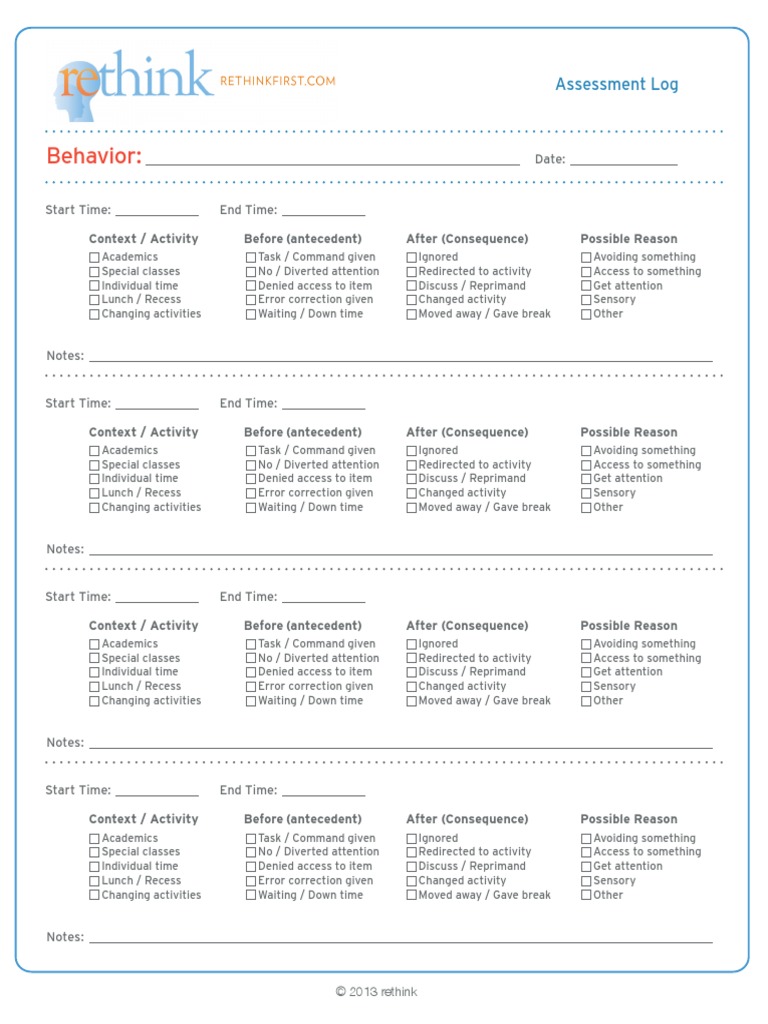 Parent ABC Data Log | PDF | Attention | Cognitive Psychology