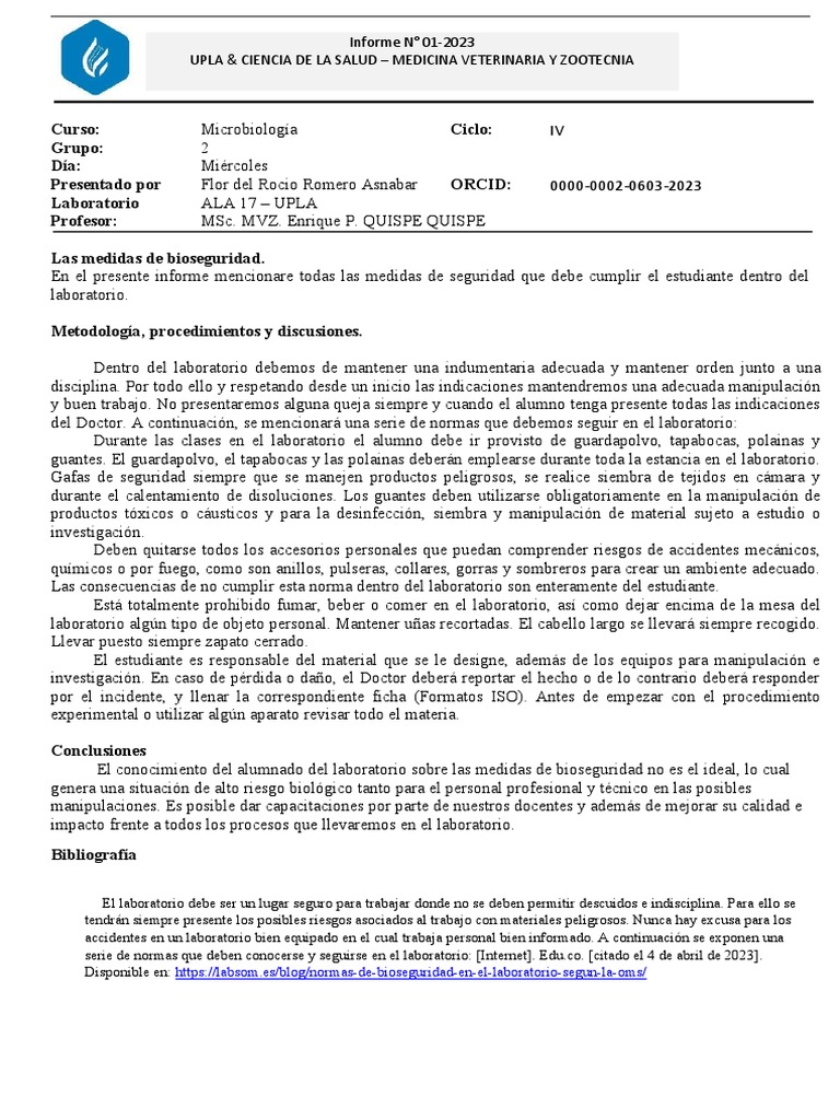 Informe Micro | PDF | Laboratorios | Calibración