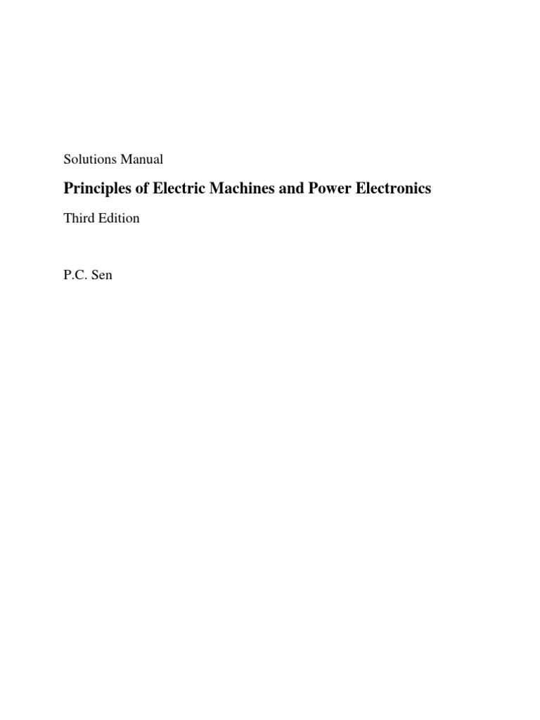 Solutions Manual for Electric Machines | PDF | Science & Mathematics