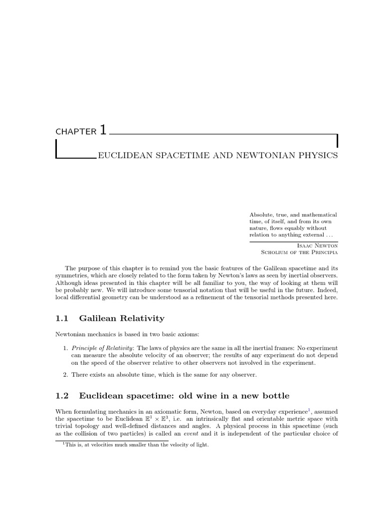 1 - Euclidean Spacetime & Newtonian Physics | PDF | Euclidean Vector ...