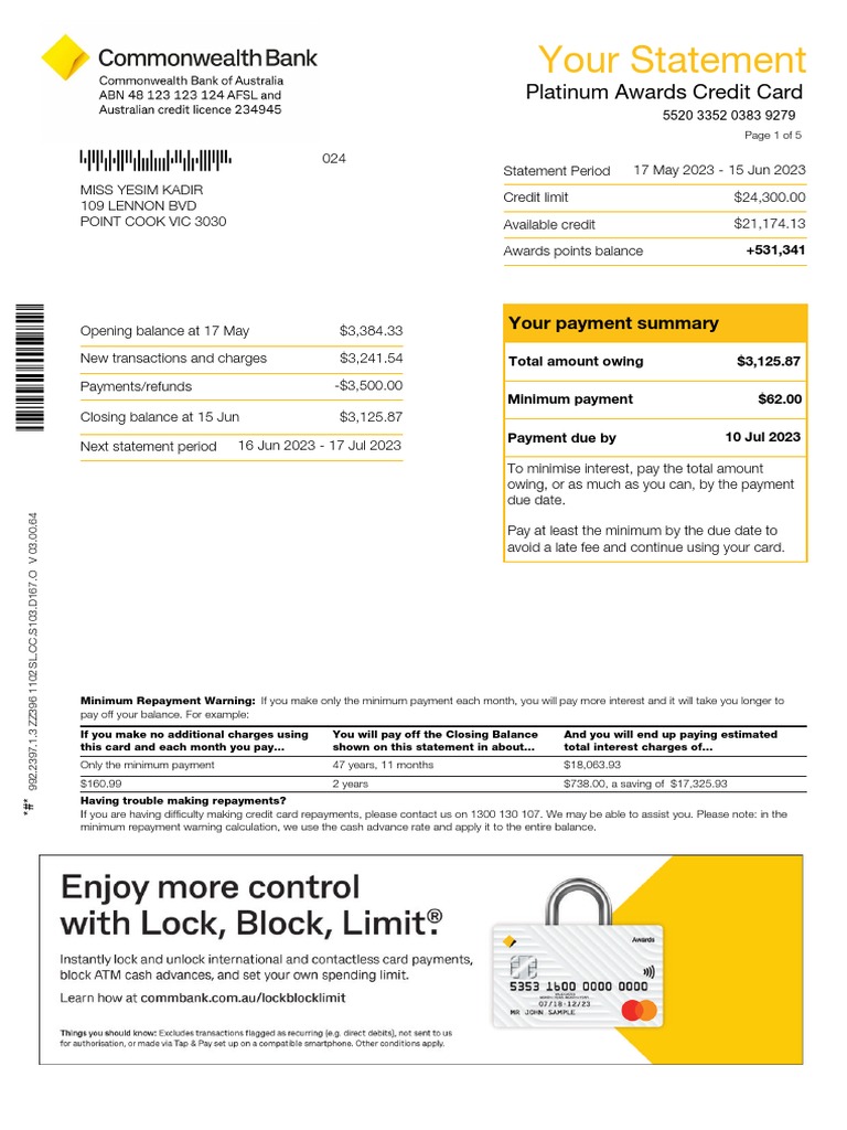 Statement 20230615 | PDF | Credit Card | Service Industries