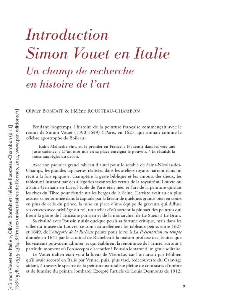 Simon Vouet : L'Art Italien Révélé | PDF | Peintures | Arts