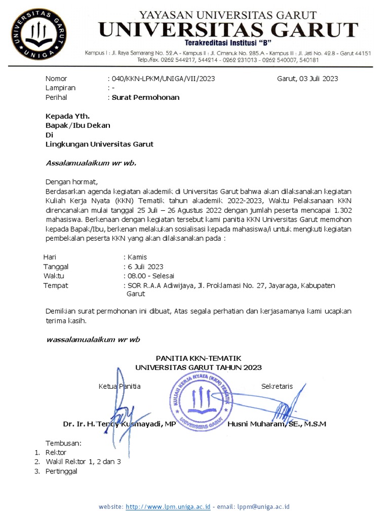 Surat Permohonan Sosialisasi Ke Mahasiswa | PDF