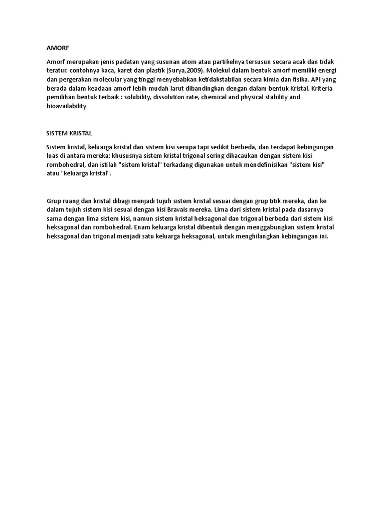 Amorf Dan Sistem Kristal | PDF