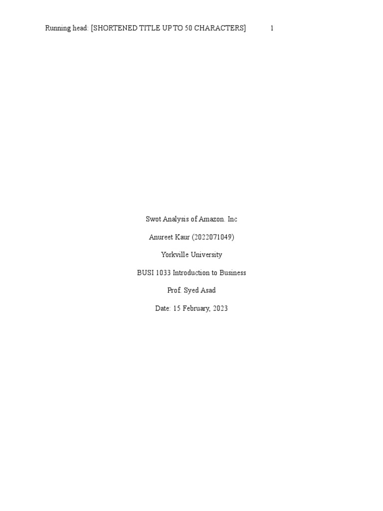 Swot Analysis of Amazon | PDF