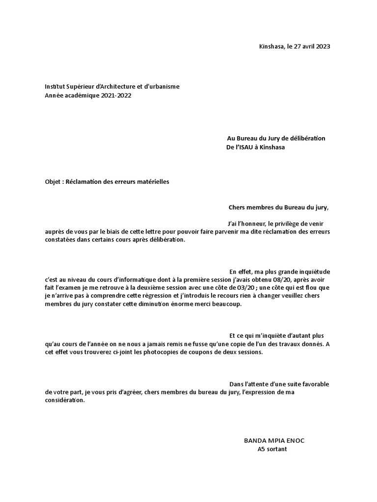 Lettre De Réclamation Mairie – Modèle Lettre Maire Pour Réclamation – GWGK