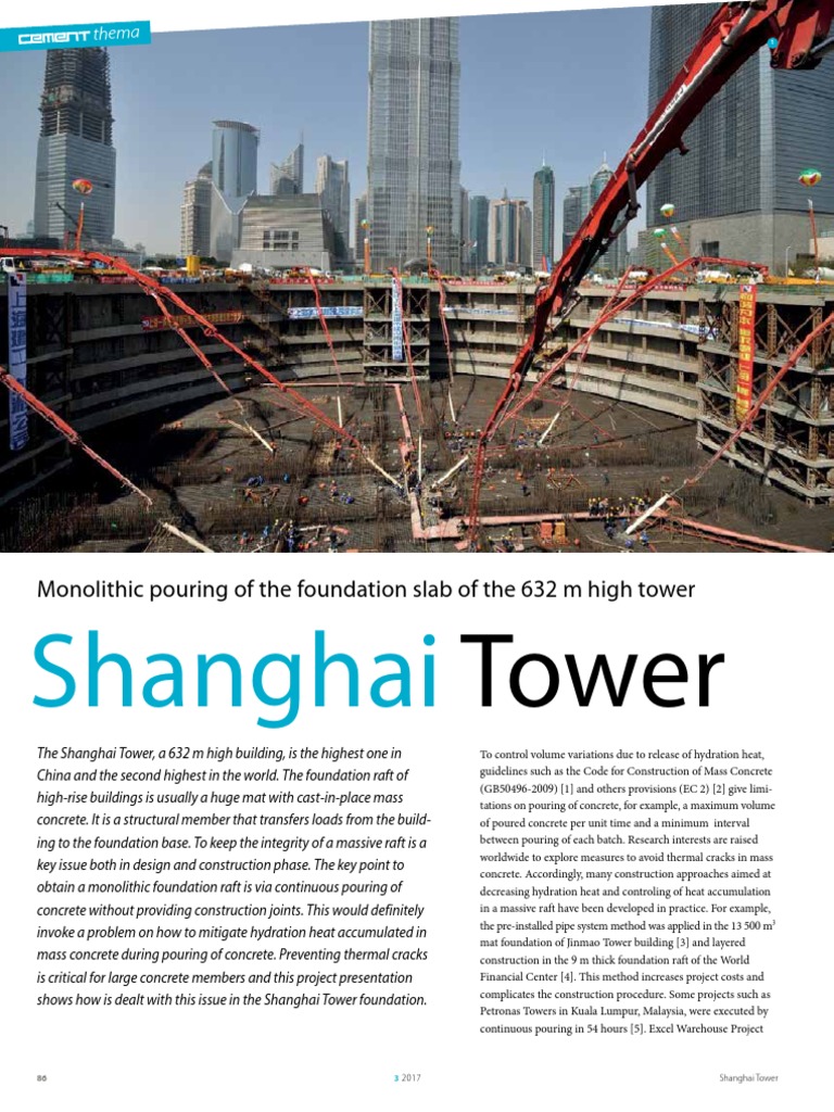 Shanghai: Tower | PDF | Concrete | Cement