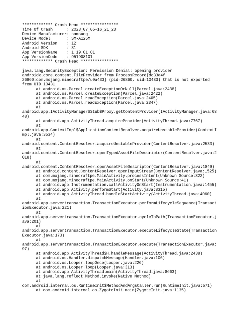 Mod Menu Crash 2023 07 05 16 21 23 Pdf Android Operating System Java Programming Language 