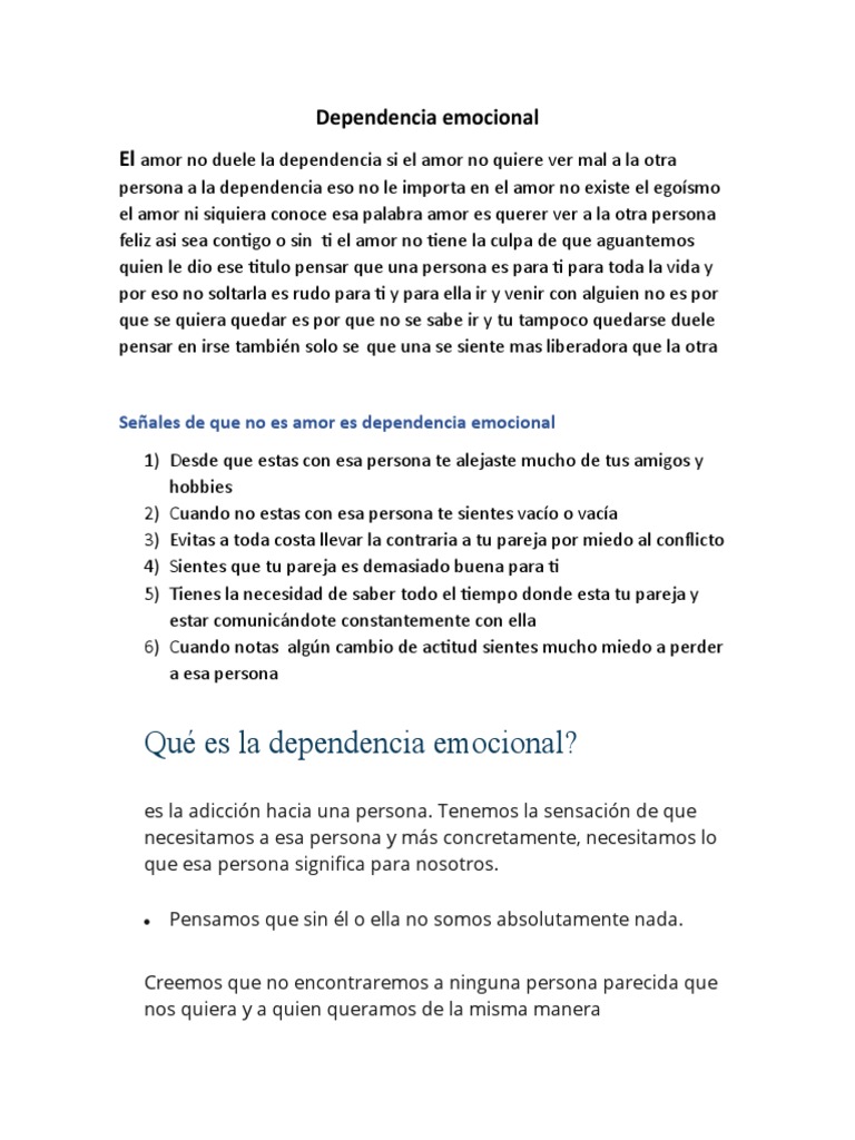 Dependencia Emocional | PDF