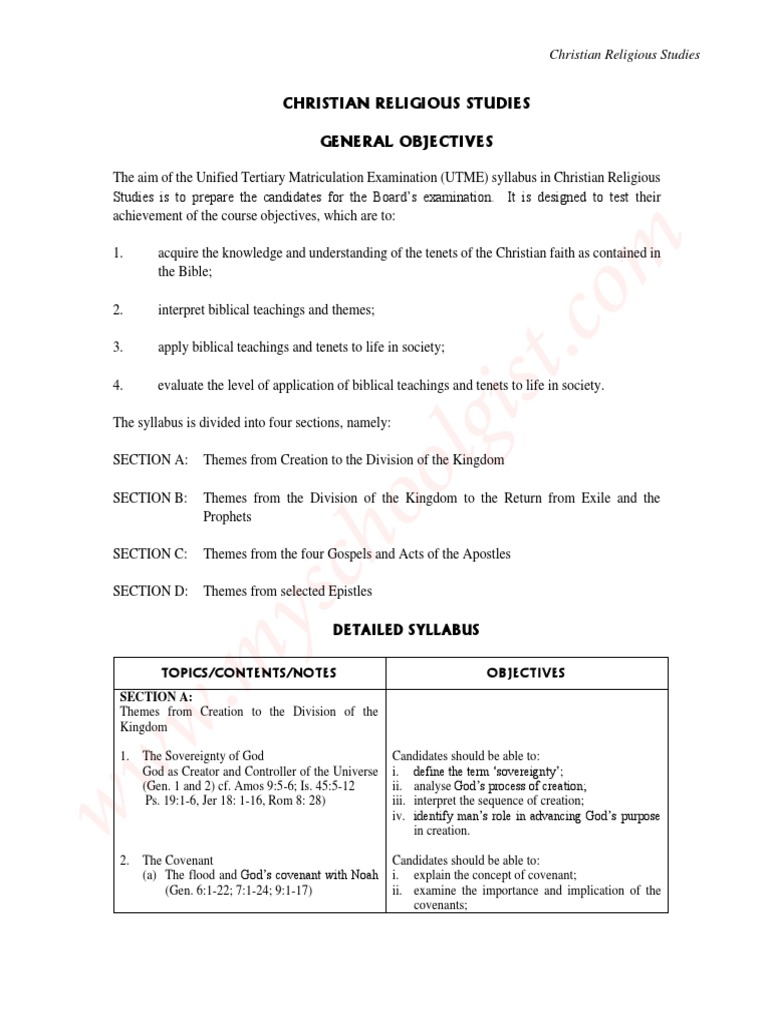 Christian Religious Studies | PDF