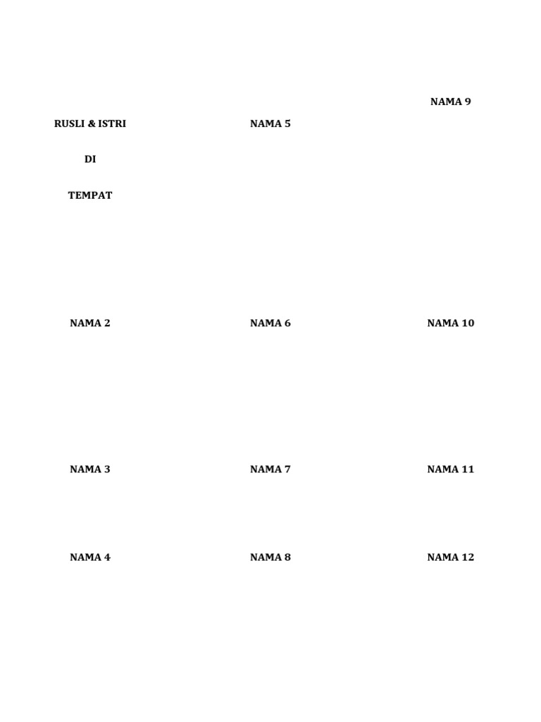Format Label Undangan Nikah | PDF