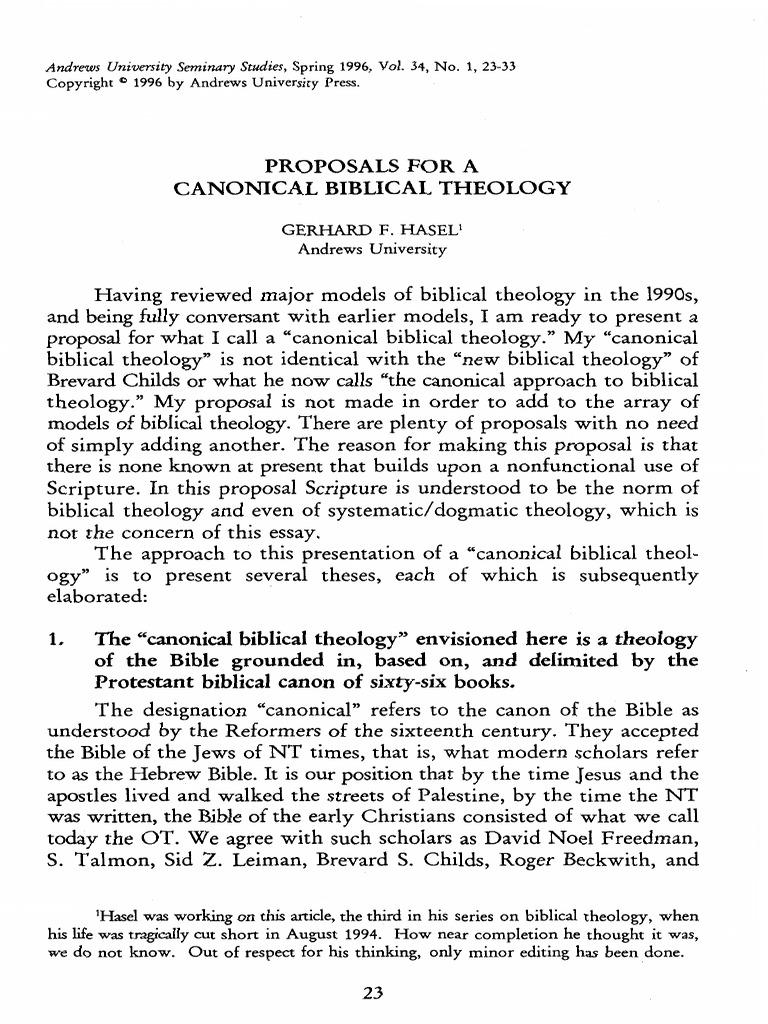 Hasel-Método Biblico Canonico Multiple | PDF | Bible | Biblical Canon