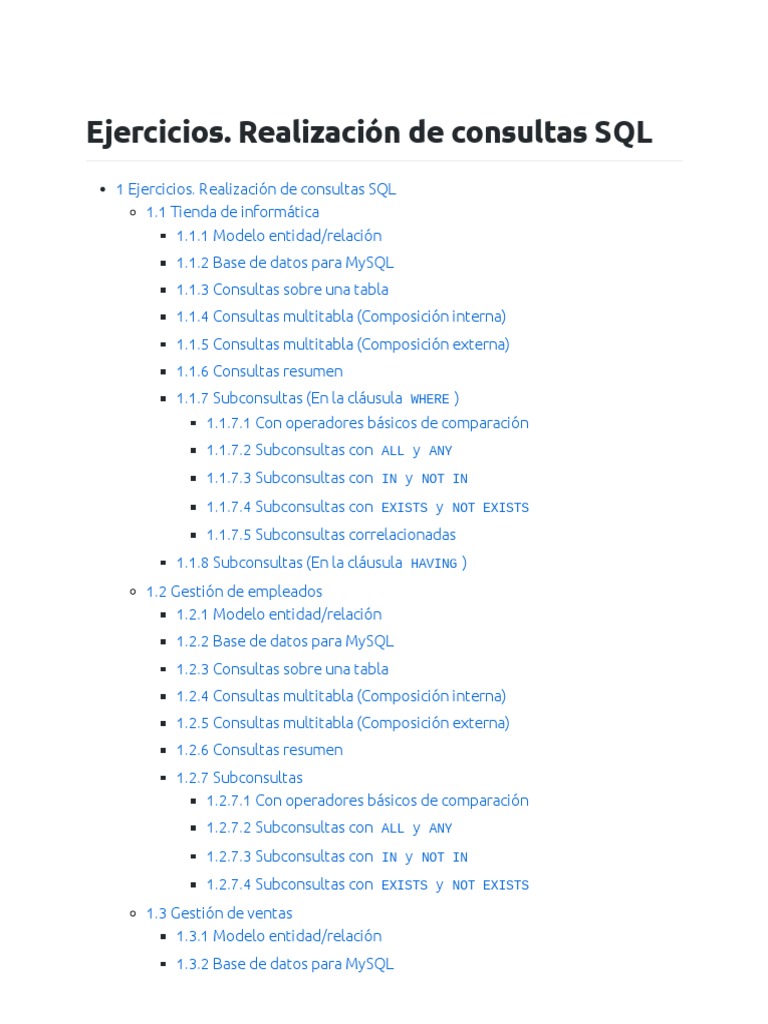 Ejercicios BD | PDF | SQL | Mi sql
