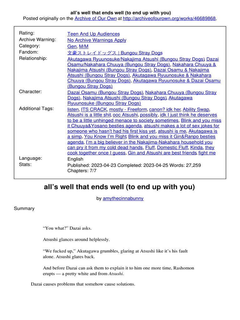 Alls Well That Ends Well | PDF