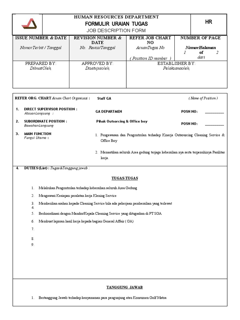 Job Desk Staff GA | PDF