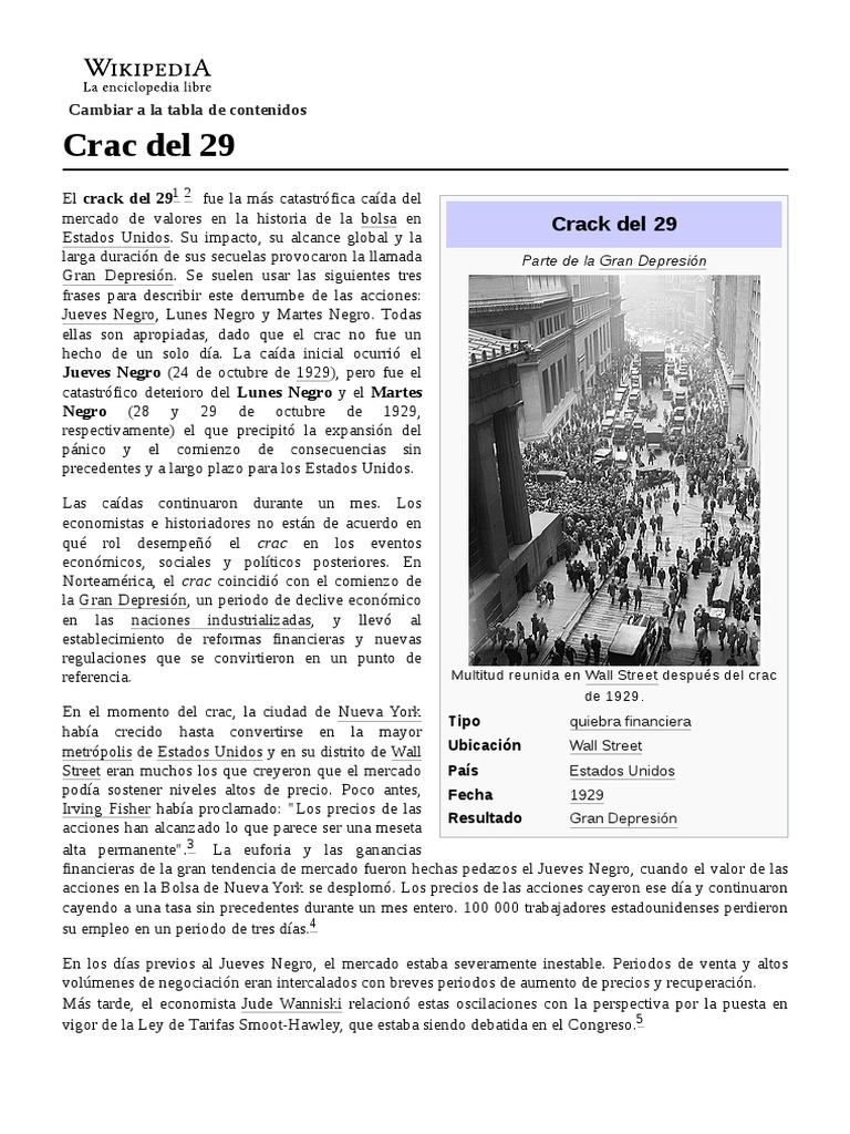 Crac Del 29 | PDF | Accidente de Wall Street de 1929 | Viajes por los ...