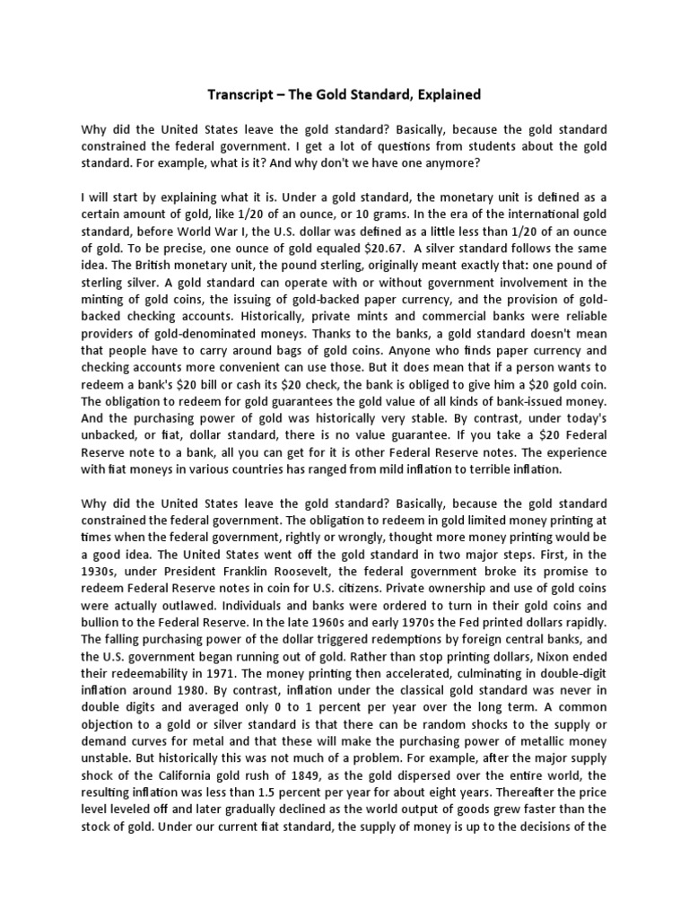 Transcript Gold Standard | PDF