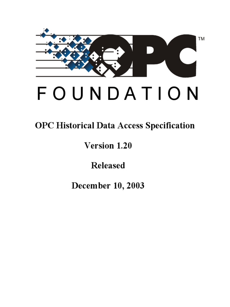 OPC HDA 1.20 Specification | PDF