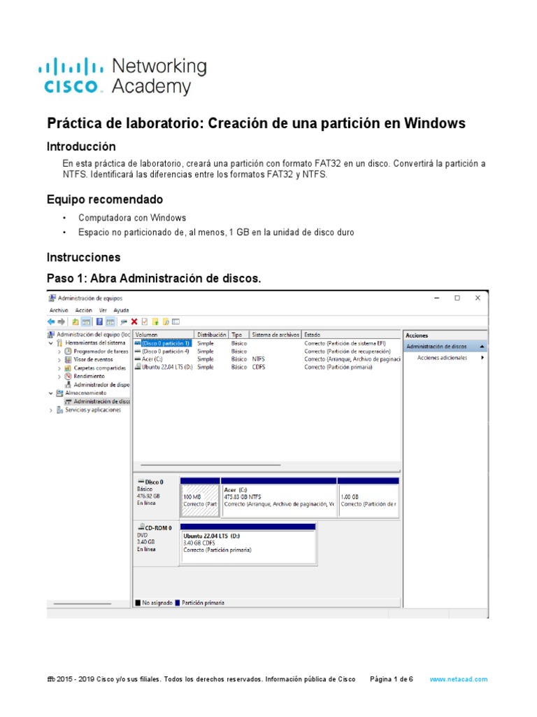 10.2.1.8 Lab - Create A Partition in Windows | PDF