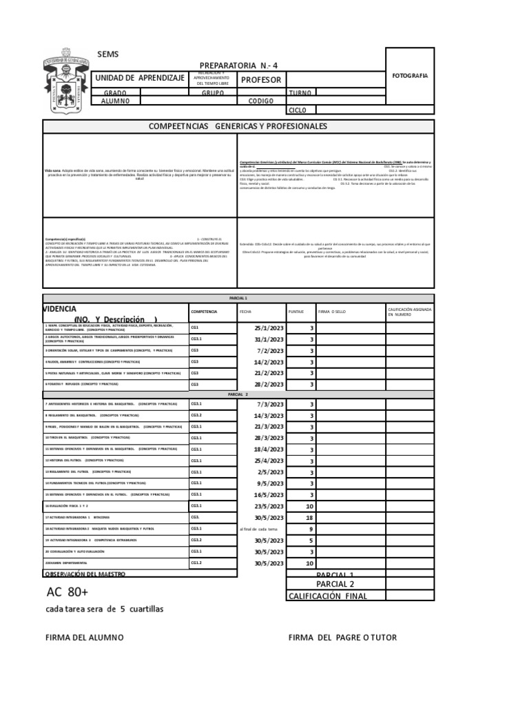 Hoja de Cotejo 3ro M - 3B M 23 A | PDF