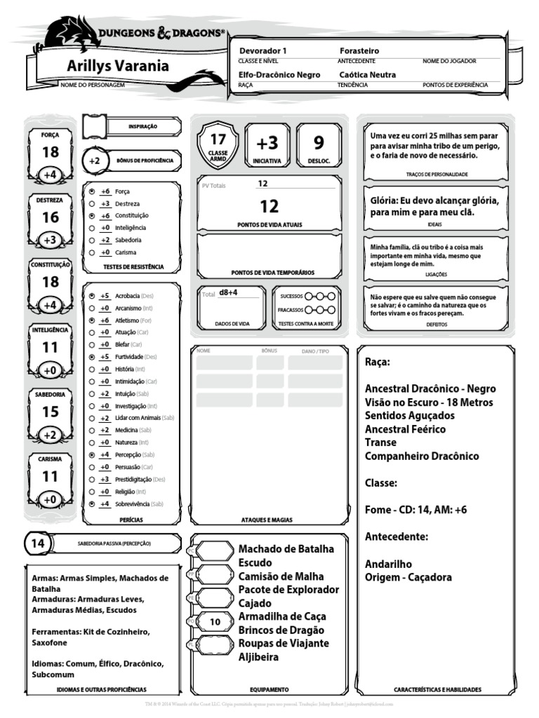 Ficha Elfa | PDF | Dragão