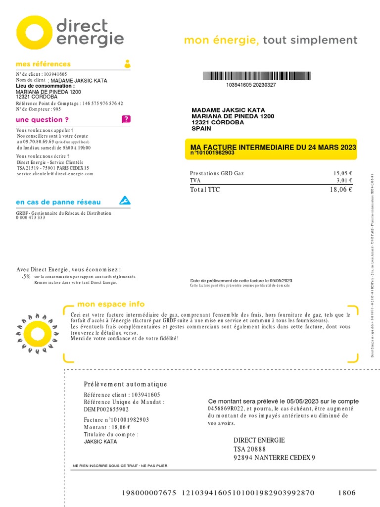 Kata Invoice-GAZ | PDF | Taxe sur la valeur ajoutée | Facture