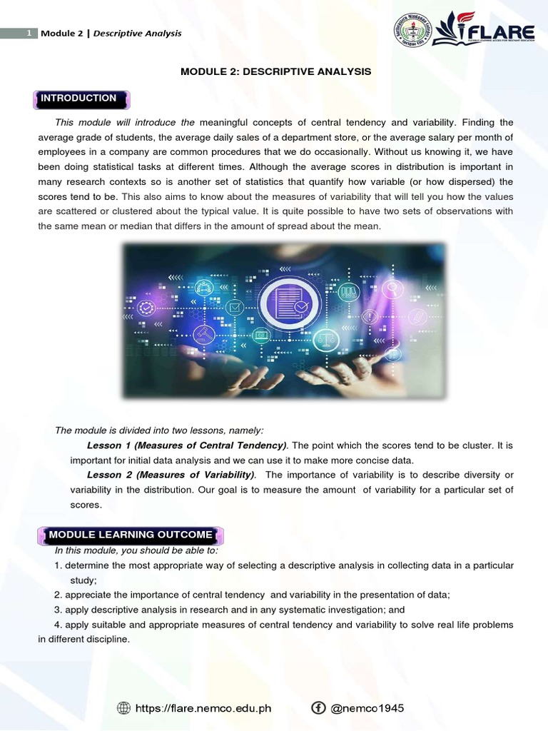 Module 2 - Descriptive Analysis | PDF | Mean | Mode (Statistics)