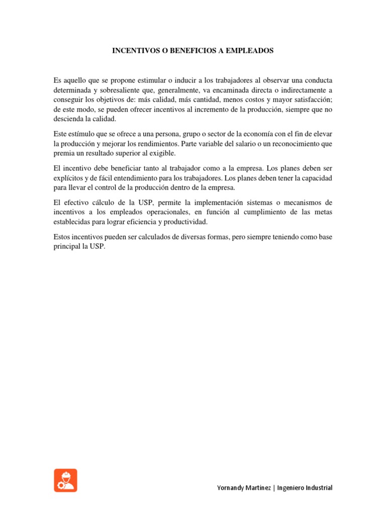 Teoría Calculo de Incentivos | PDF